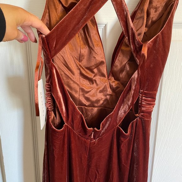 Revelry | Dresses | Revelry Velvet Dress In Color Terracotta | Poshmark